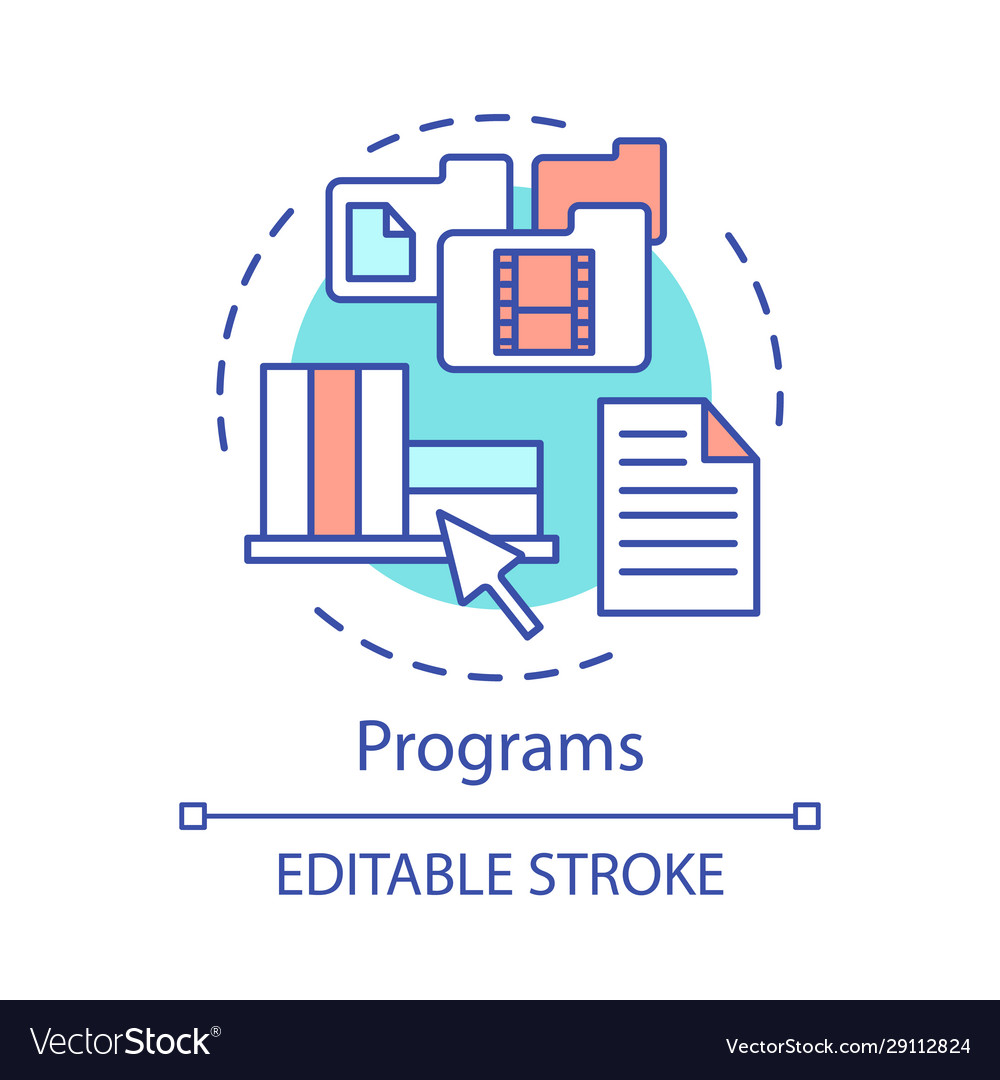 Programs concept icon Royalty Free Vector Image