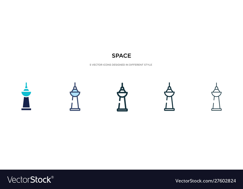 Space icon in different style two colored Vector Image