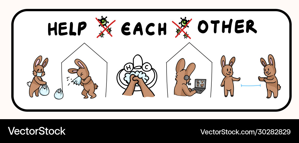 Corona virus crisis help each other banner poster Vector Image