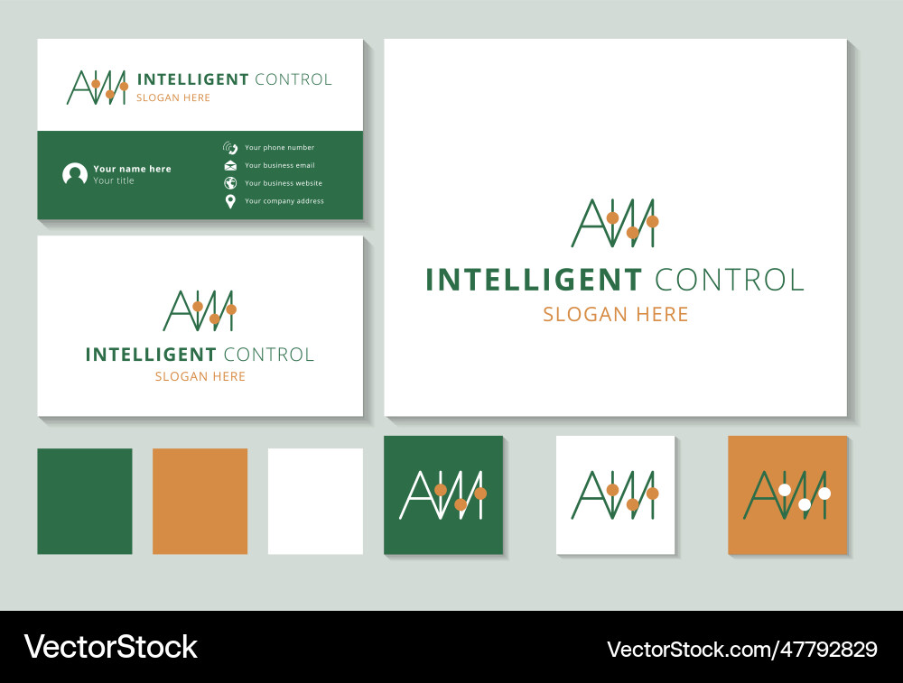 Intelligent control logo design with editable Vector Image