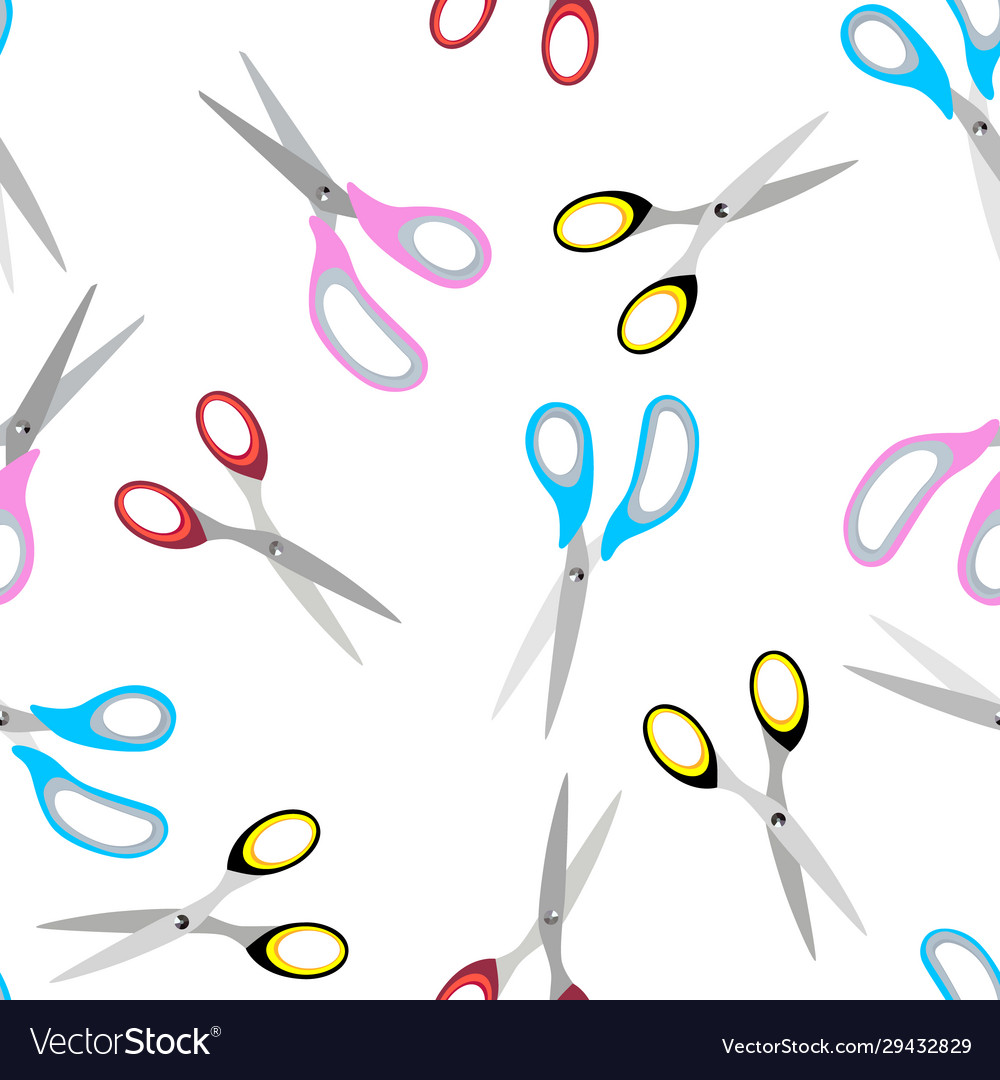 Scissors seamless pattern Royalty Free Vector Image