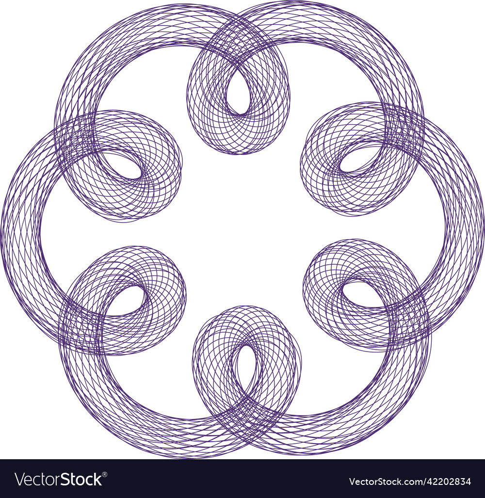Abstract color linear spirograph rosette Vector Image