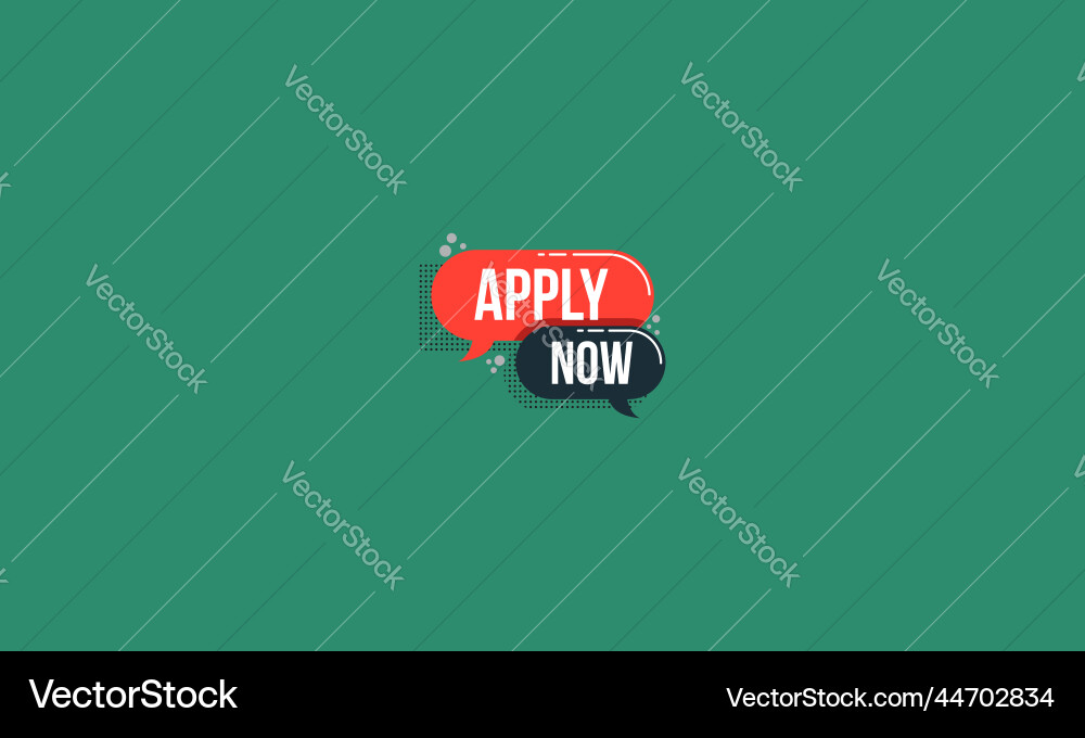 Apply now button flat design Royalty Free Vector Image