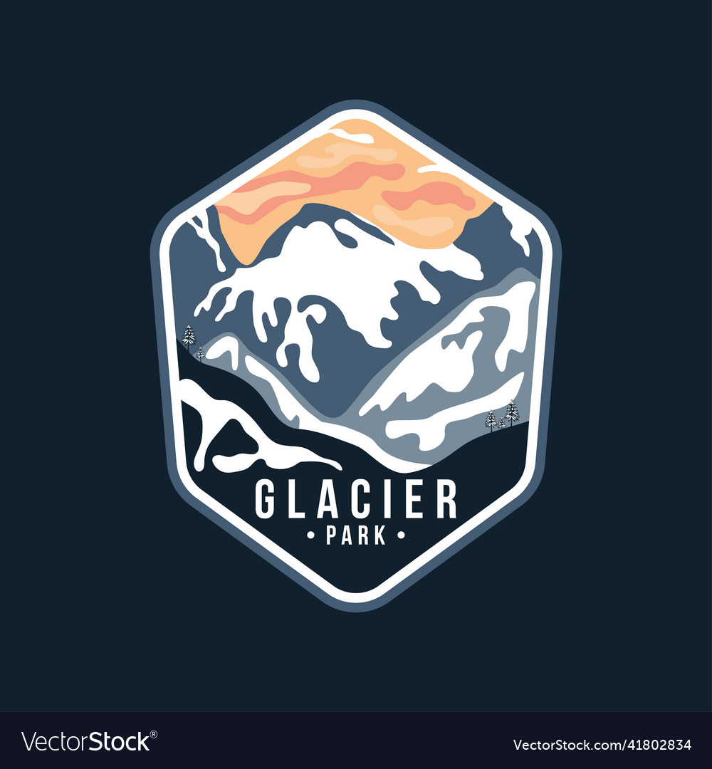 Glacier national park logo Royalty Free Vector Image