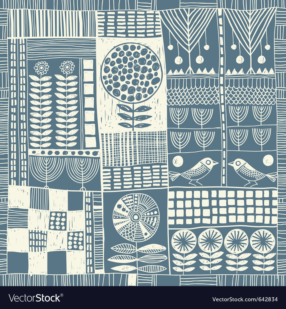 Seamless pattern patchwork Royalty Free Vector Image