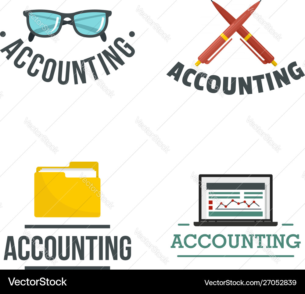 Accounting international day logo set flat style Vector Image