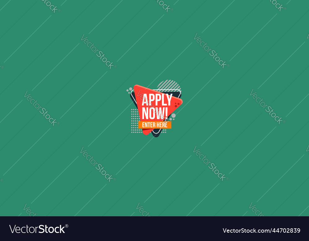 Apply now button flat design Royalty Free Vector Image