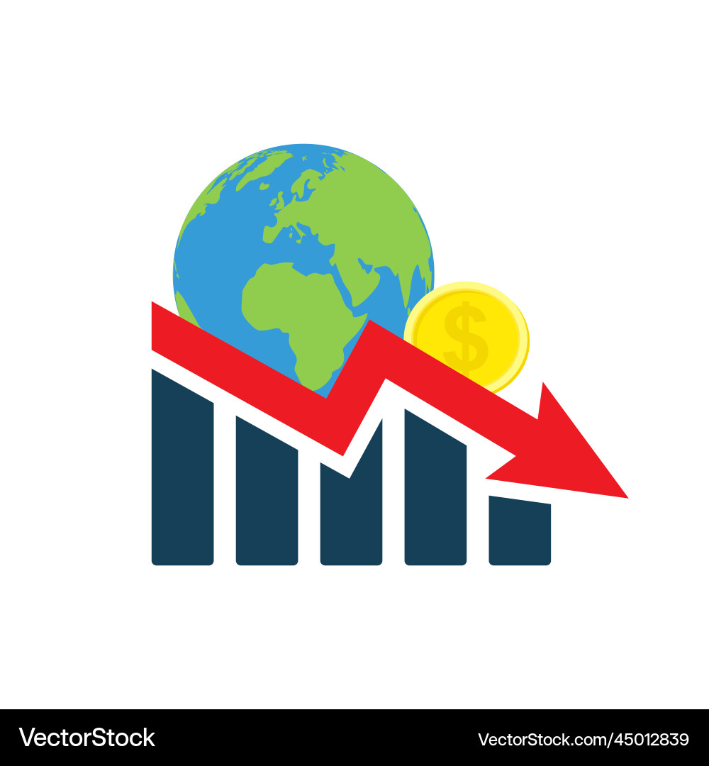 Global financial economic crisis Royalty Free Vector Image