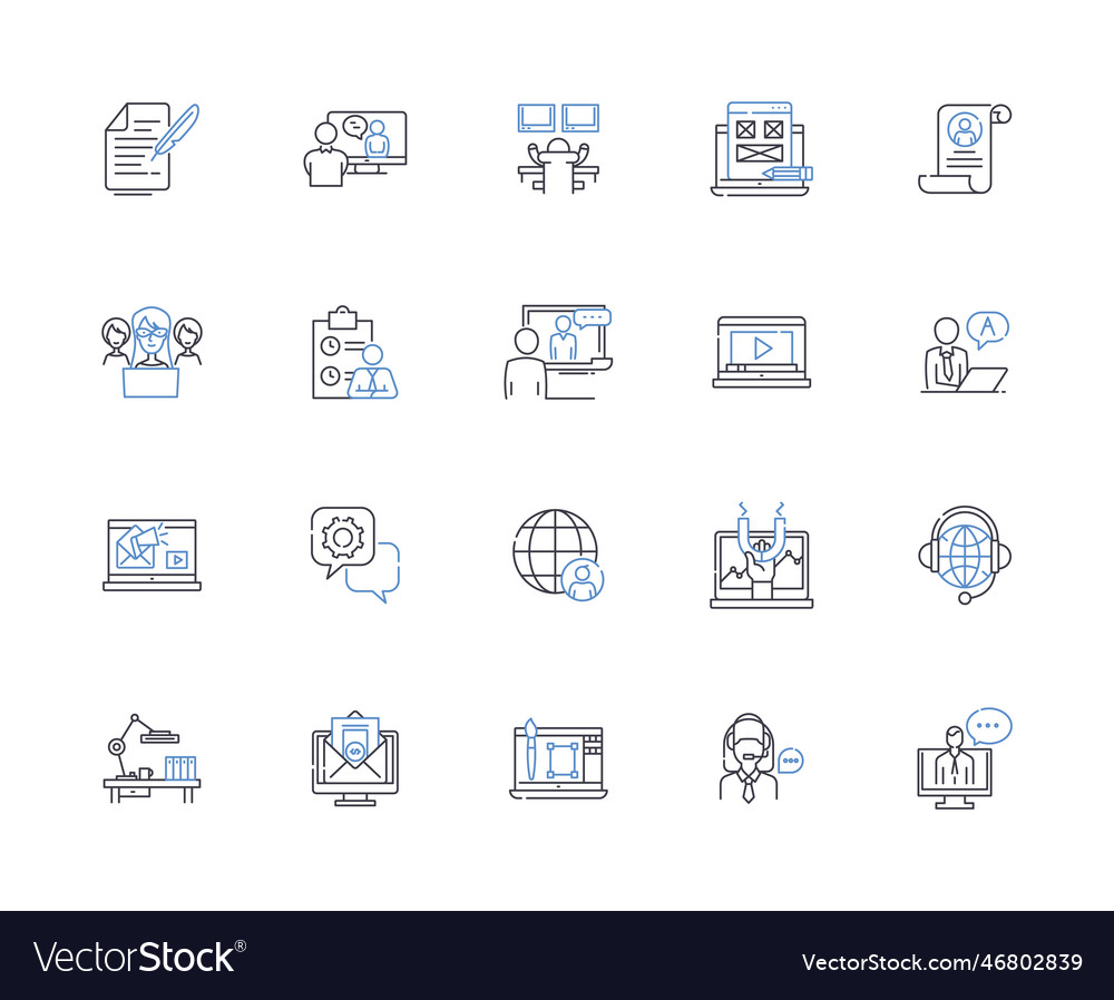 Handling Line Icons Collection Grip Hold Lift Vector Image