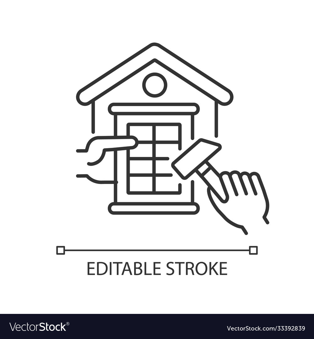 Windows constructing linear icon Royalty Free Vector Image