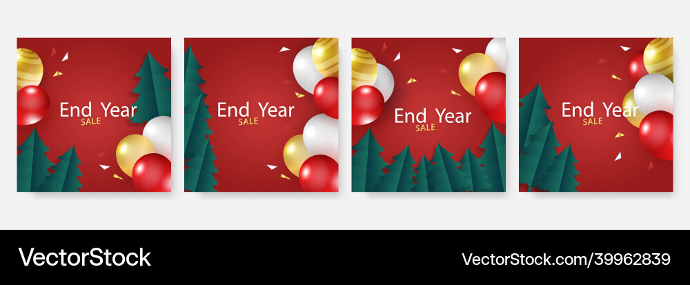 Winter christmas social media post template card Vector Image