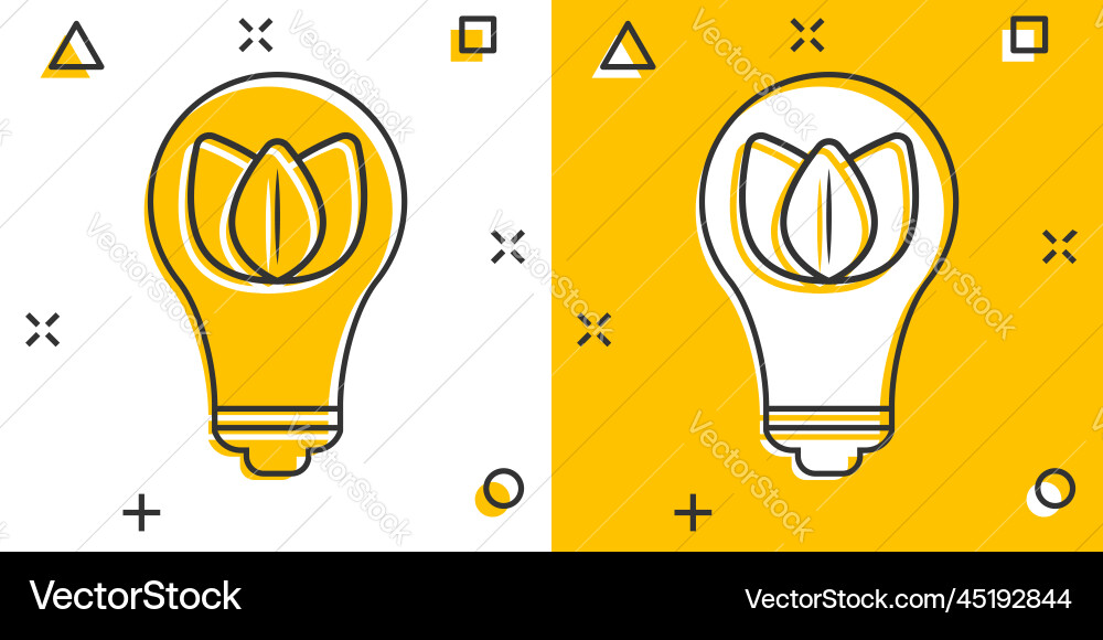 Light bulb icon in comic style lightbulb cartoon Vector Image