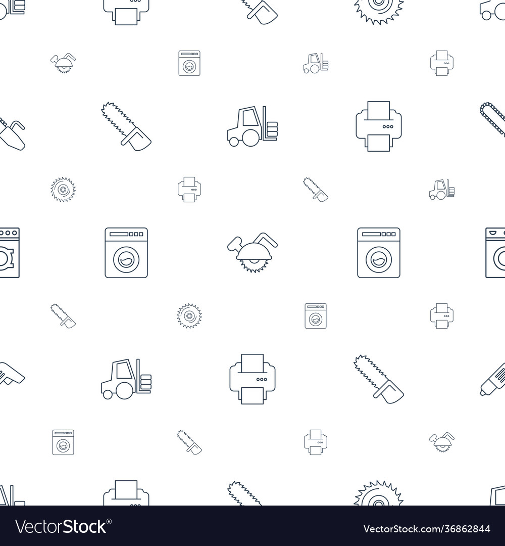 Machine icons pattern seamless white background Vector Image