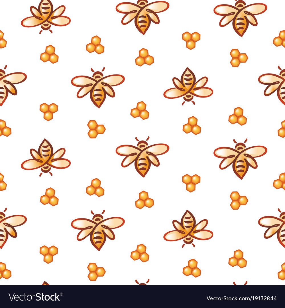 Seamless pattern with bee Royalty Free Vector Image