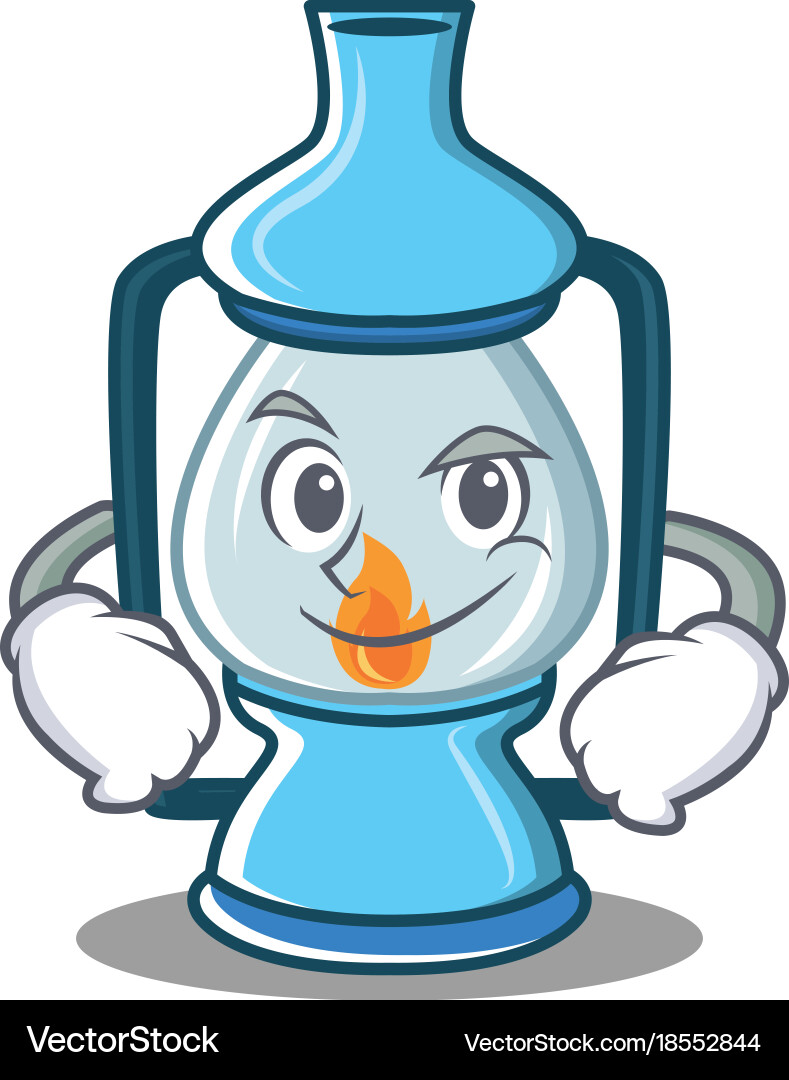 Smirking lantern character cartoon style Vector Image
