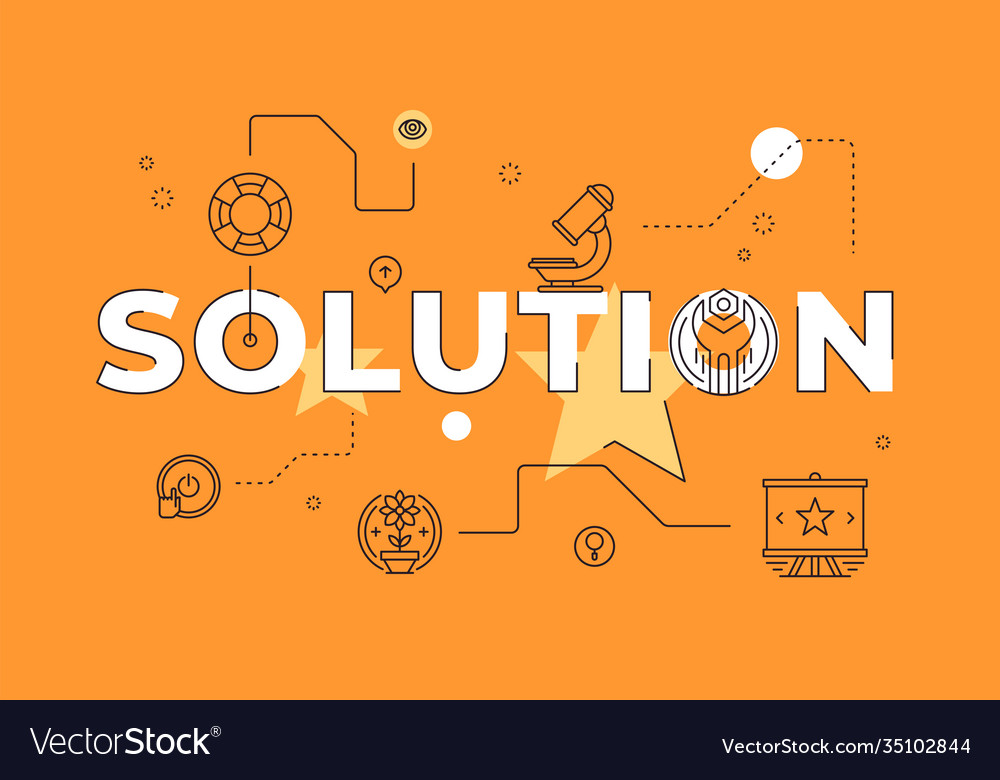 Solution text concept modern flat style Royalty Free Vector
