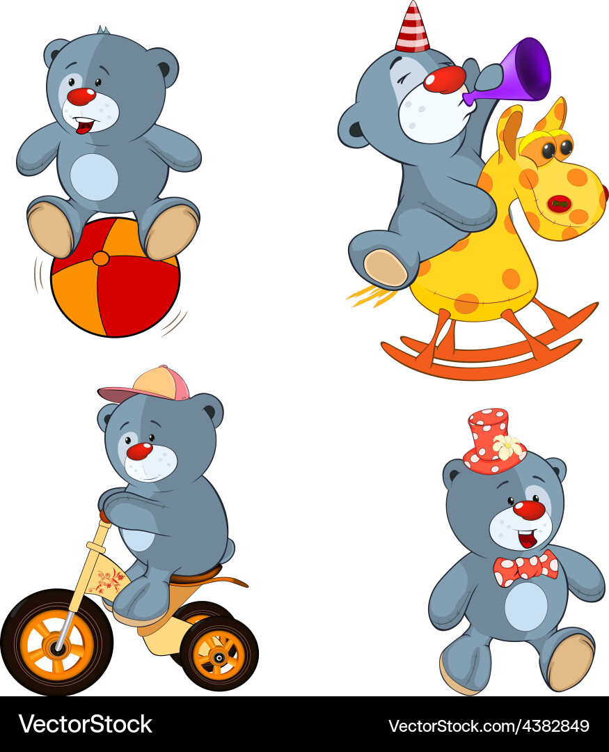 A set of bears cartoon Royalty Free Vector Image