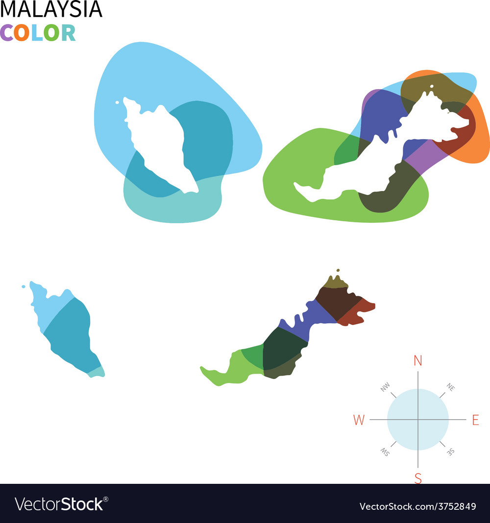 Abstract Color Map Of Malaysia Royalty Free Vector Image