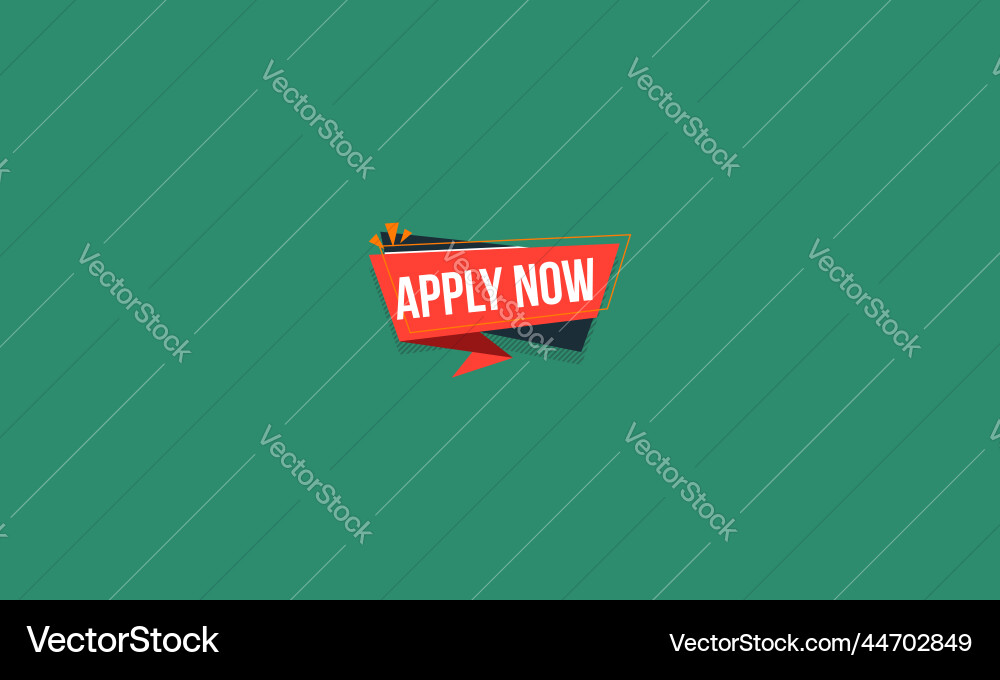 Apply now button flat design Royalty Free Vector Image