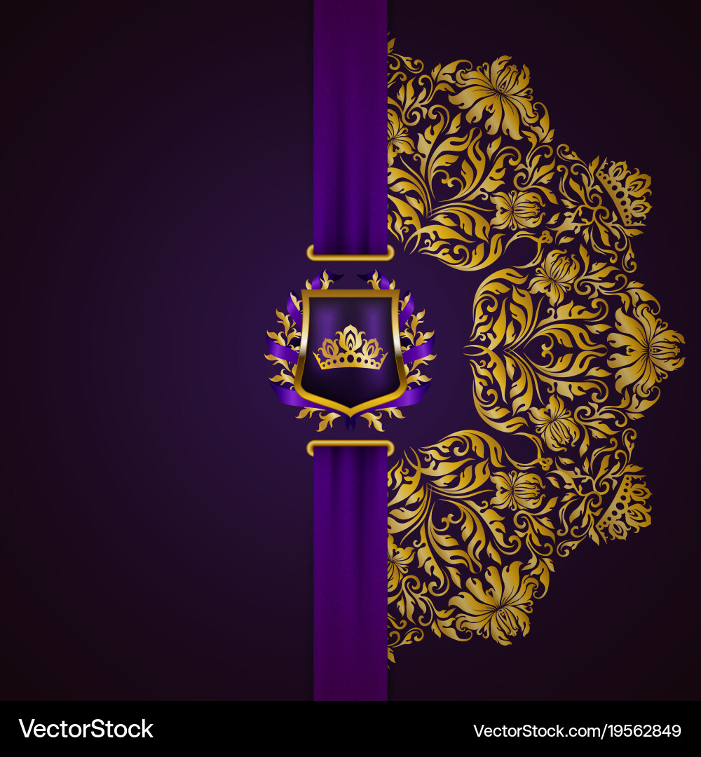 Elegant golden frame banner Royalty Free Vector Image