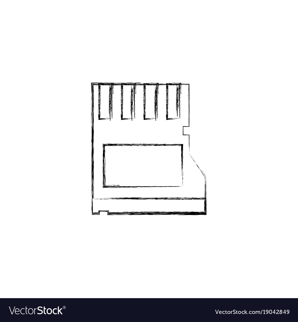 Figure micro sd memory data technology Royalty Free Vector