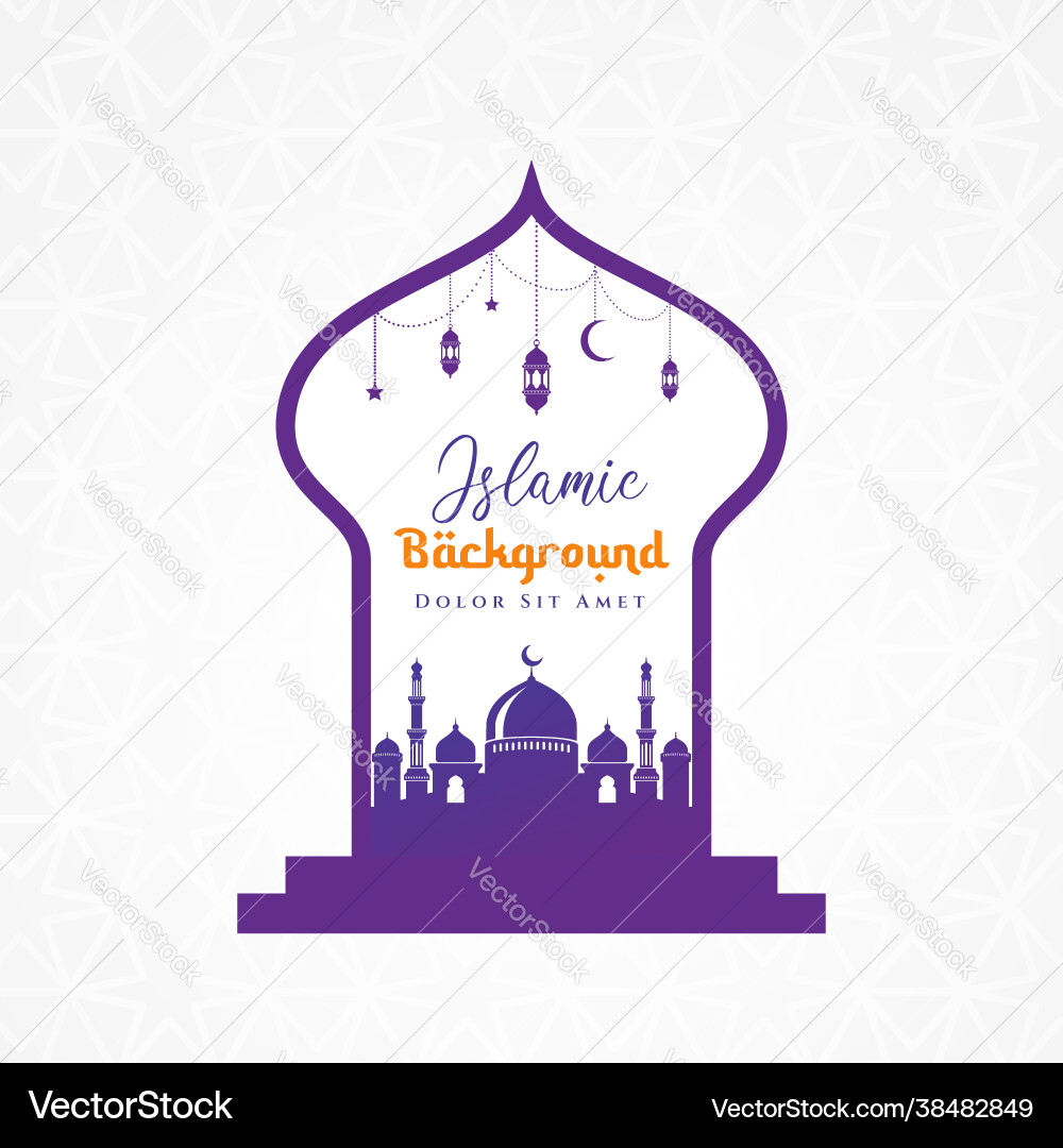 Islamic greetings card background design happy Vector Image