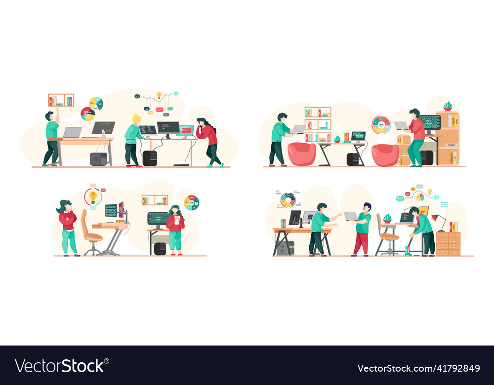 Programmer engineering and coding Royalty Free Vector Image