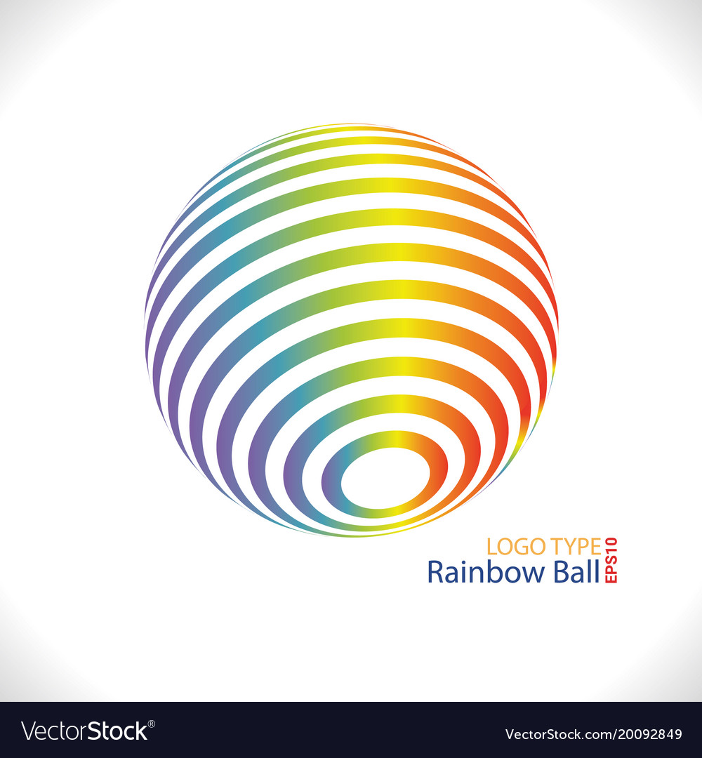 Rainbow ball logo Royalty Free Vector Image - VectorStock