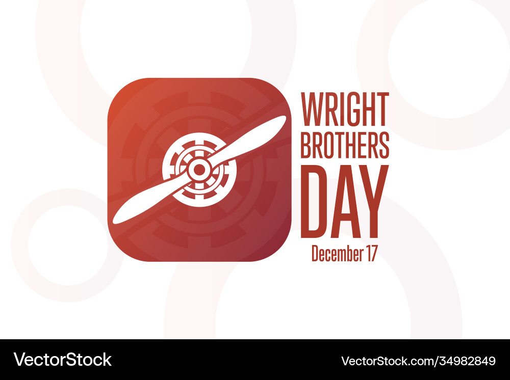 Wright brothers day december 17 holiday concept Vector Image