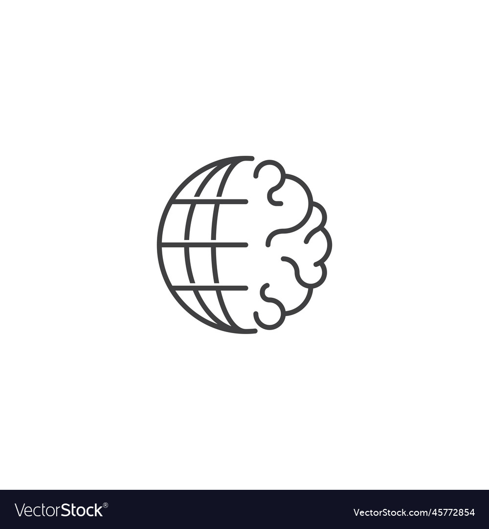 Brain world smart world logo icon template Vector Image