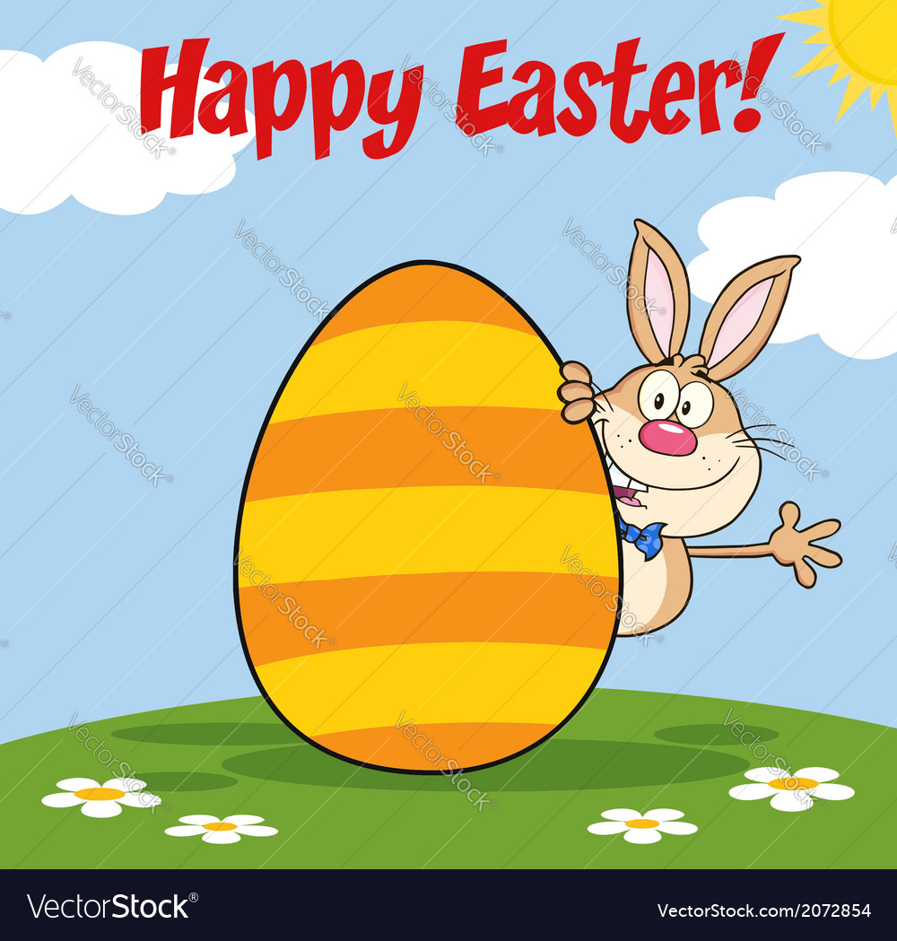 Cartoon easter bunny Royalty Free Vector Image