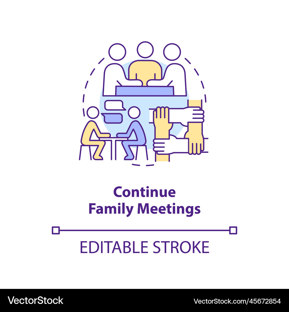 Continue family meetings concept icon Royalty Free Vector