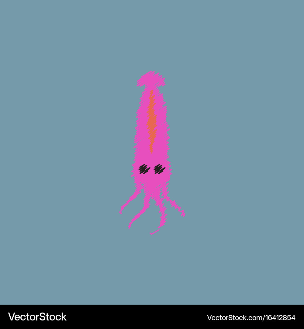 Squid icon simple of in hatching style Royalty Free Vector