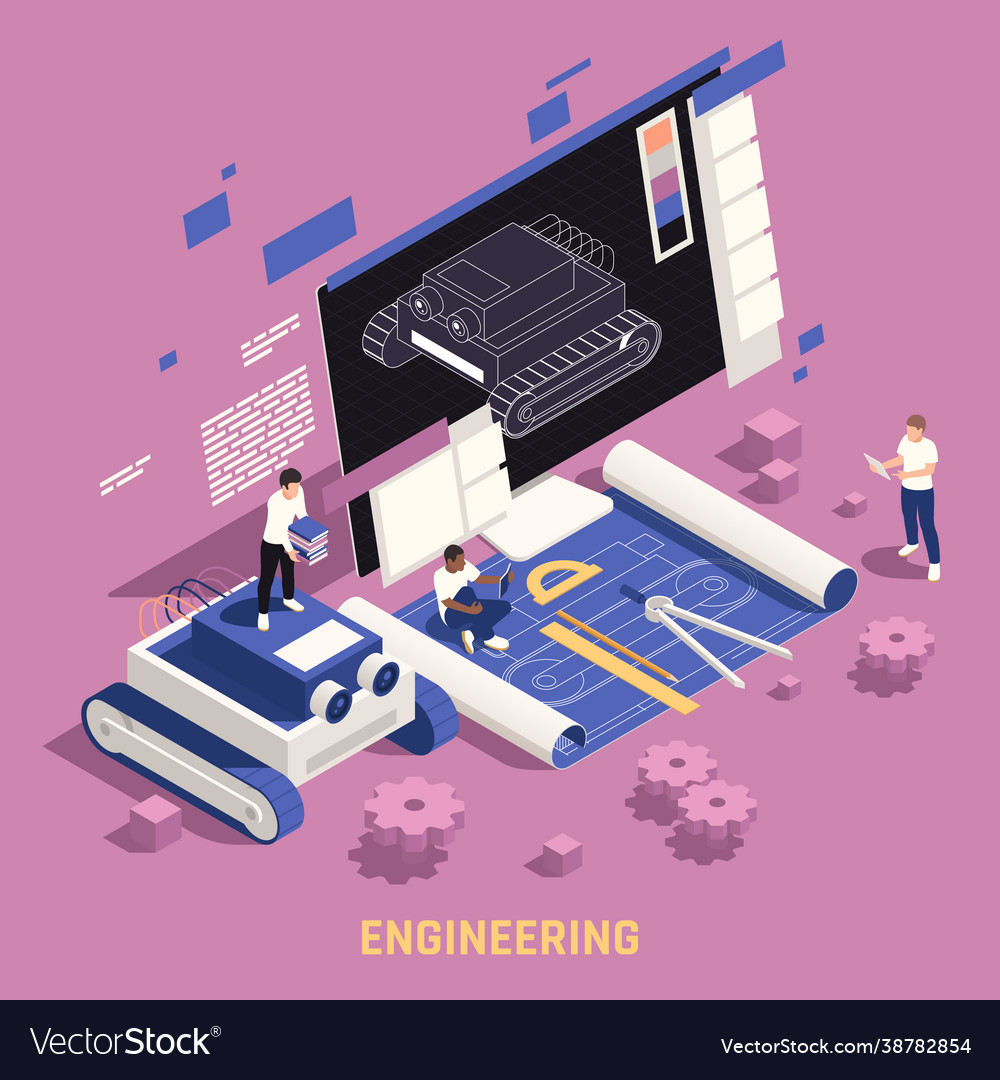 Stem education engineering composition Royalty Free Vector