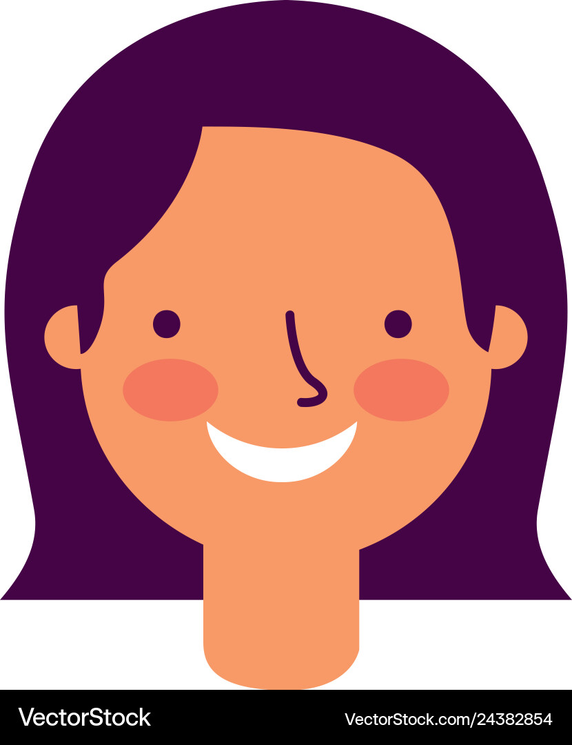 Woman face on white background Royalty Free Vector Image