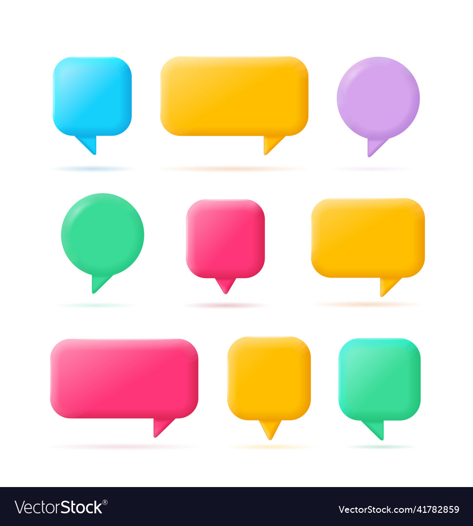 3d different speech bubble empty template mockup Vector Image 3d different speech bubble empty template mockup Vector Image
