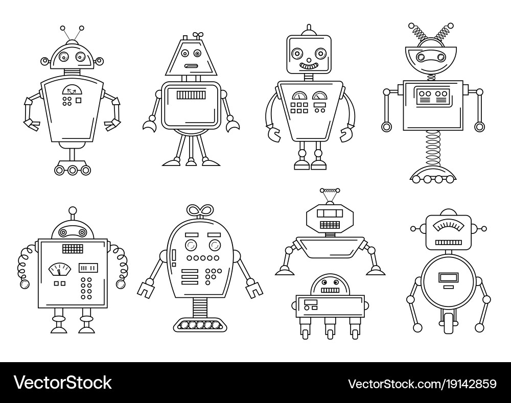 A robot mechanical Royalty Free Vector Image - VectorStock