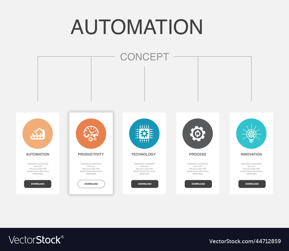 Automation productivity technology process Vector Image