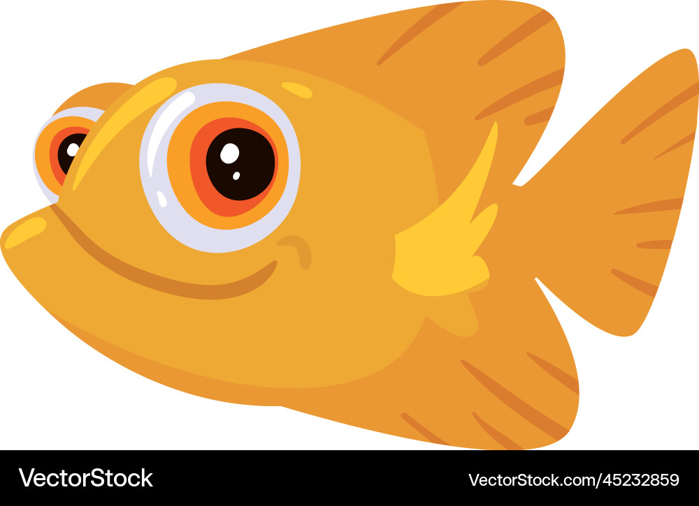 Flat cute goldfish Royalty Free Vector Image - VectorStock