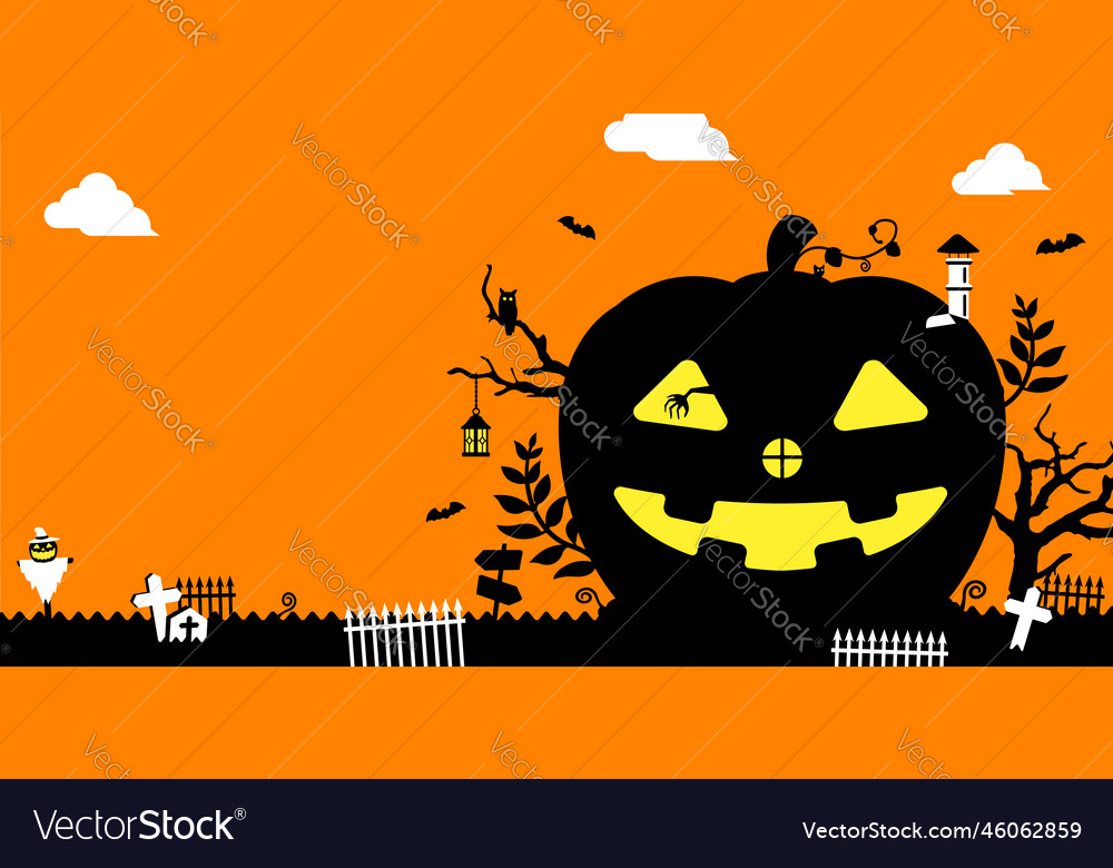 Halloween motif pumpkin house banner no text Vector Image