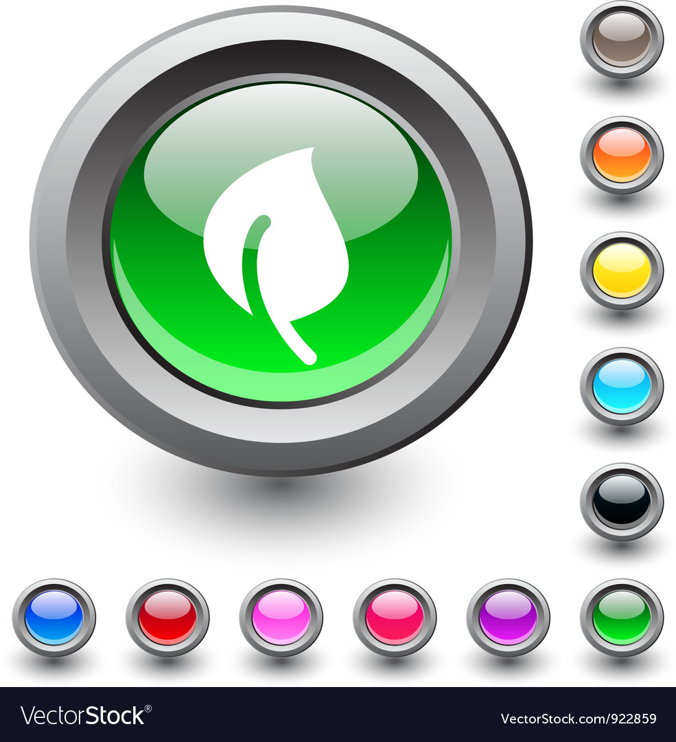 Leaf round button Royalty Free Vector Image - VectorStock