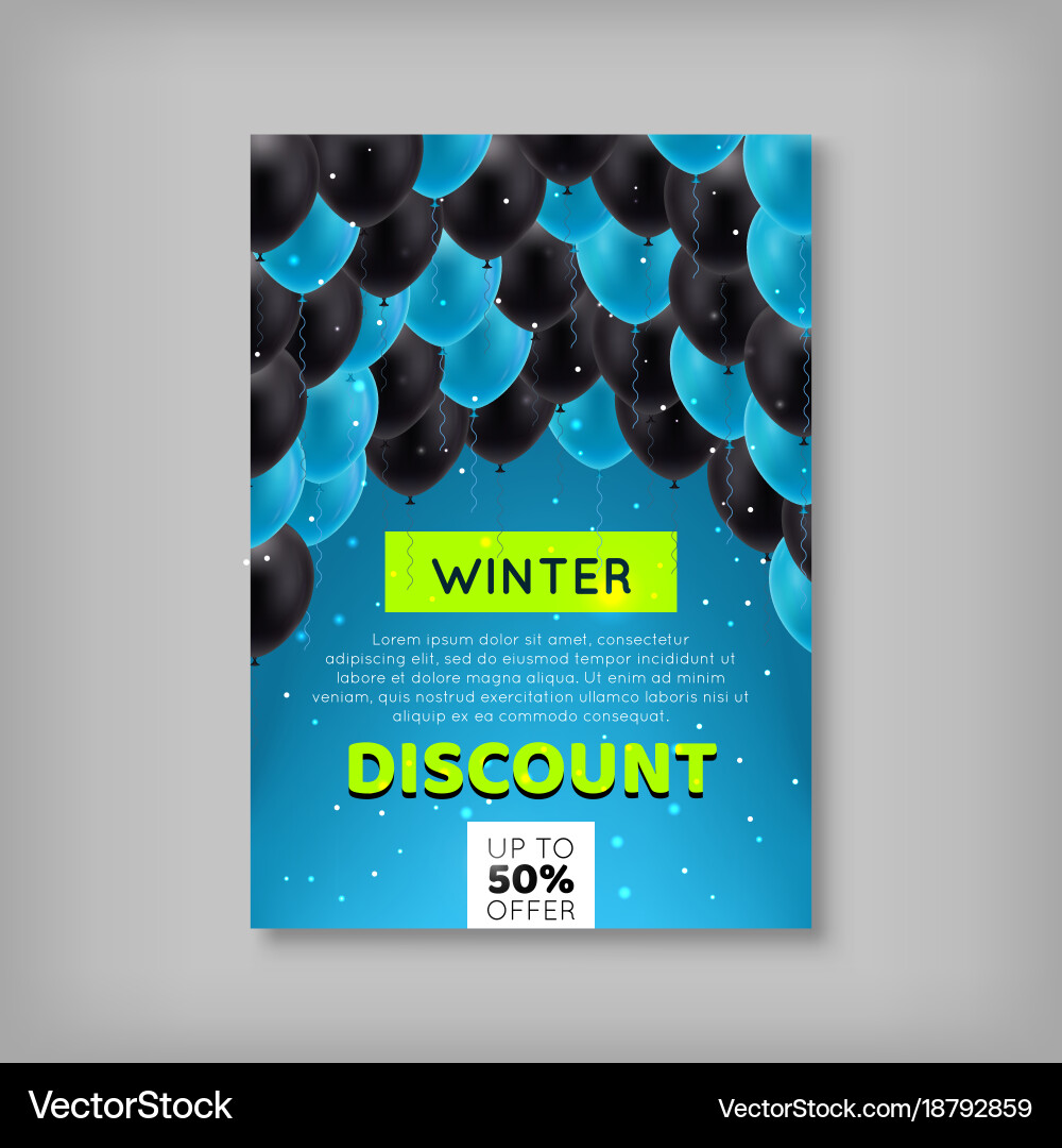 Winter sale voucher discount Royalty Free Vector Image