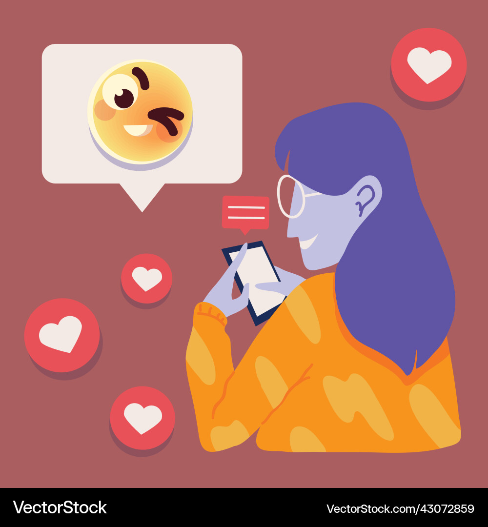 Woman using smartphone Royalty Free Vector Image