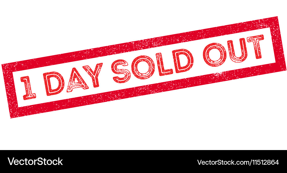 1 day sold out rubber stamp Royalty Free Vector Image