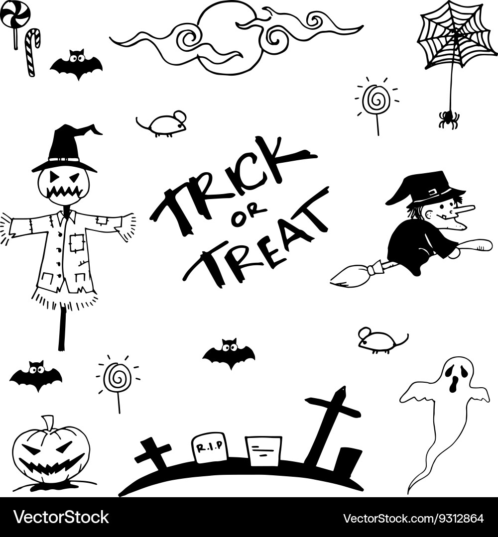 Doodle of halloween Royalty Free Vector Image - VectorStock