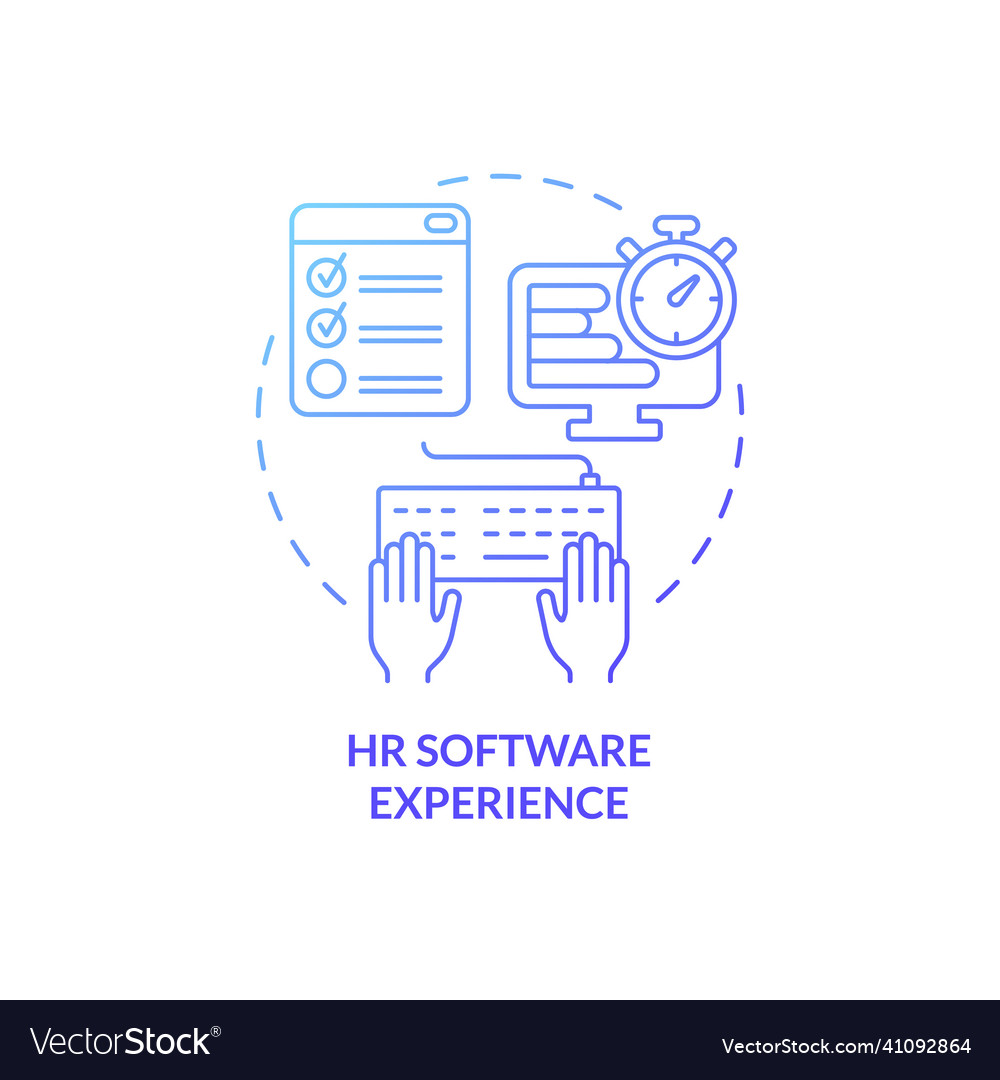 Hr software experience blue gradient concept icon Vector Image