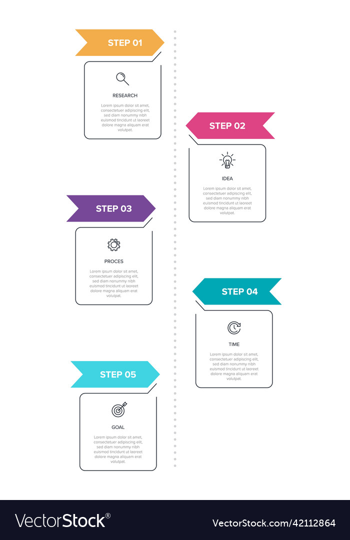 Vertical infographic design with icons and 5 Vector Image