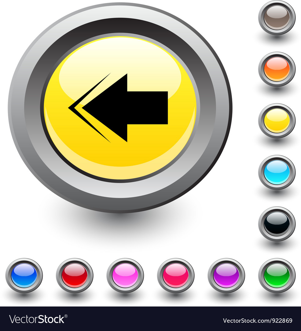 Back arrow round button Royalty Free Vector Image