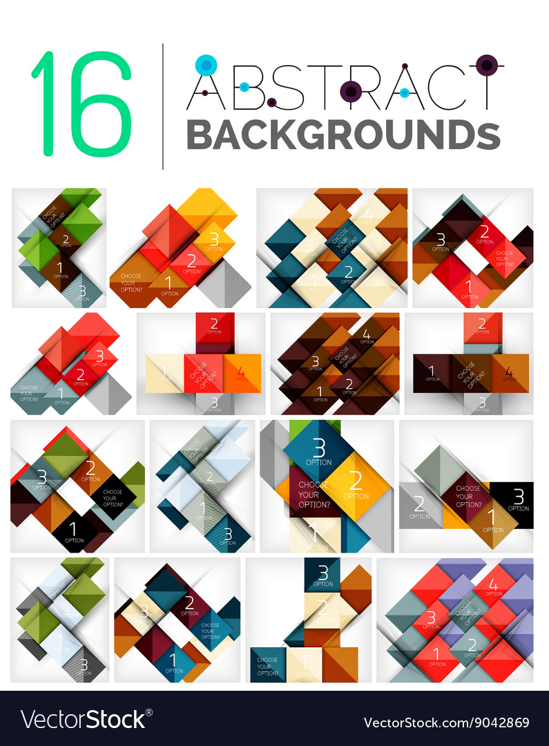 Collection abstract backgrounds Royalty Free Vector Image