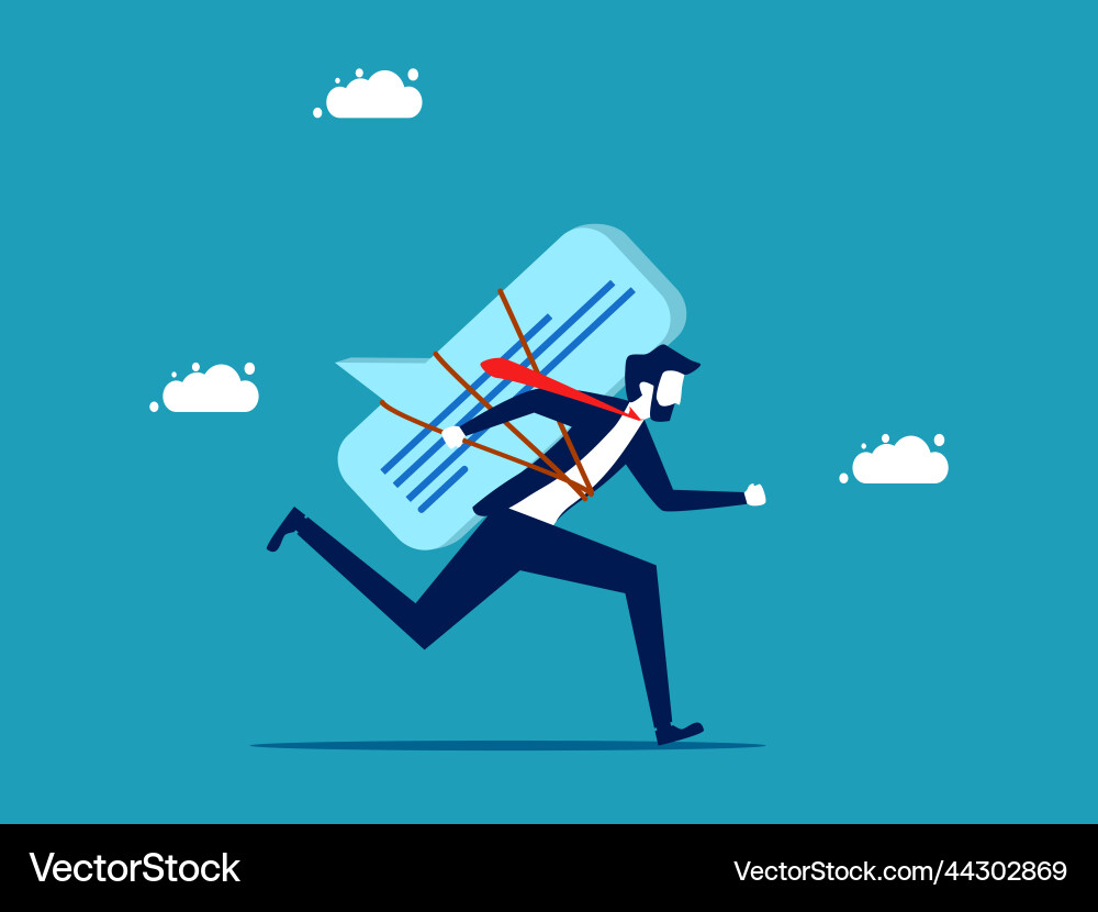 Communication efforts businessman with a speech Vector Image
